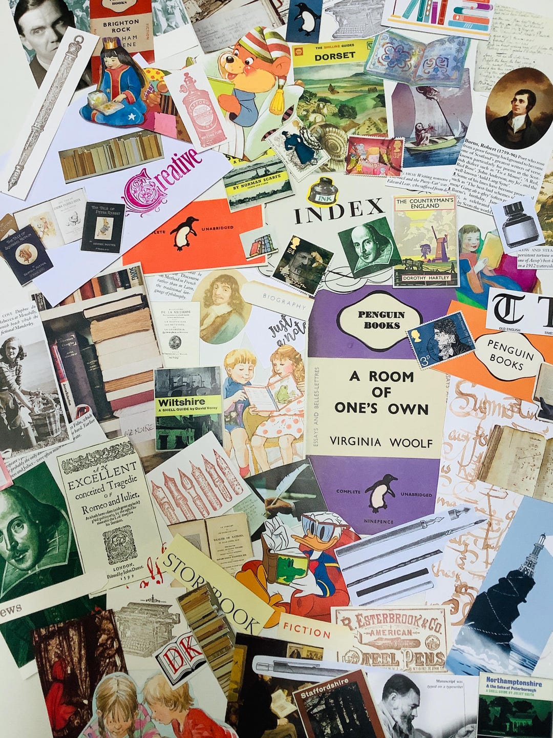 50 Piece Vintage Book Lovers, Reading, Writing, Literature Themed Junk ...