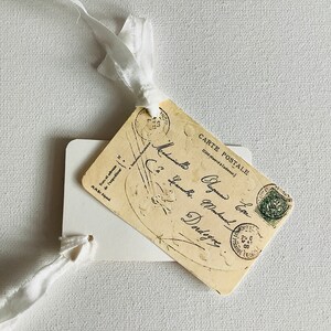8 X Vintage French Postcard Inspired Gift Tags, Journaling Cards ...