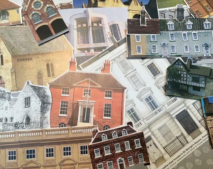 Vintage Architecture Cut Outs, 50 Pieces, Buildings, Paper Ephemera ...