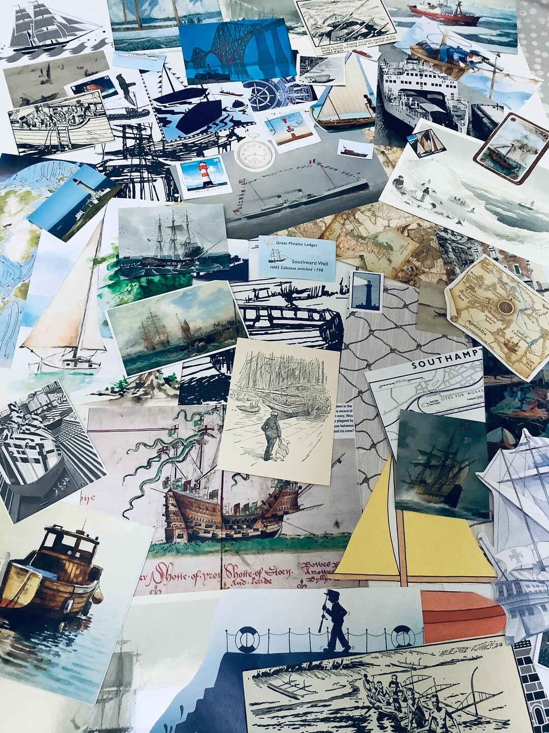 Vintage Maritime Ephemera Pack: 60-piece Sailing Scrapbook Kit - Etsy