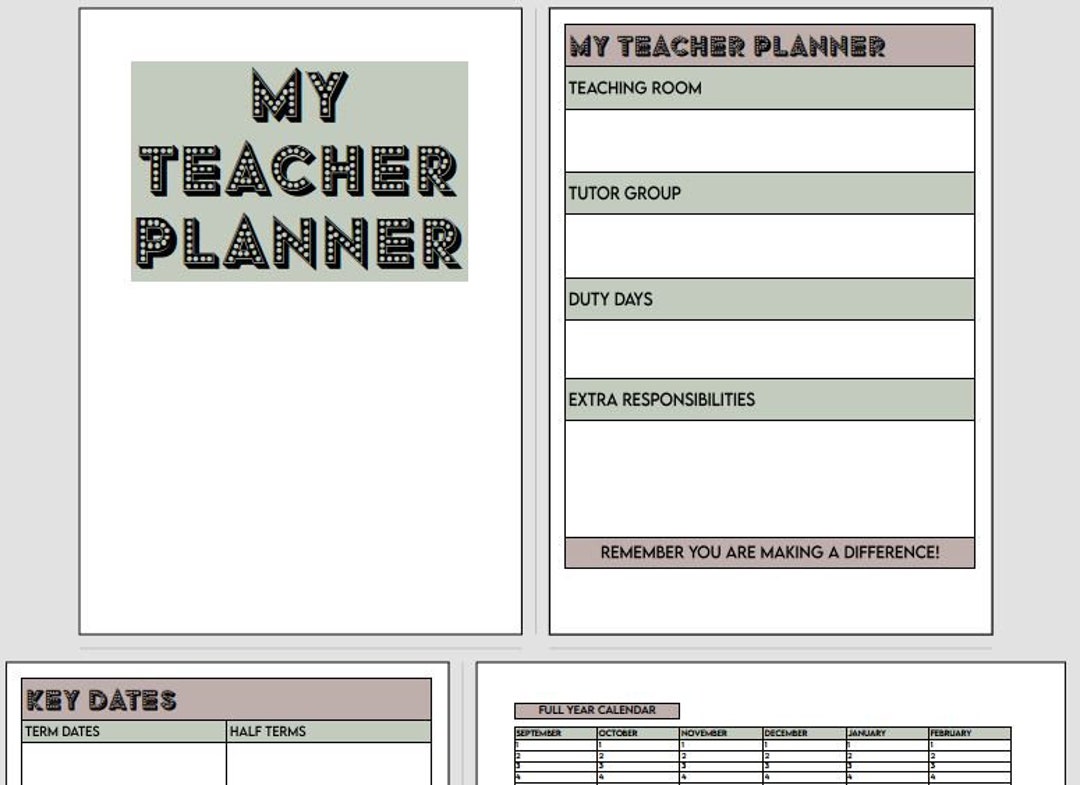 Printable Teacher Planner 6 Period Day Page a Day - Etsy