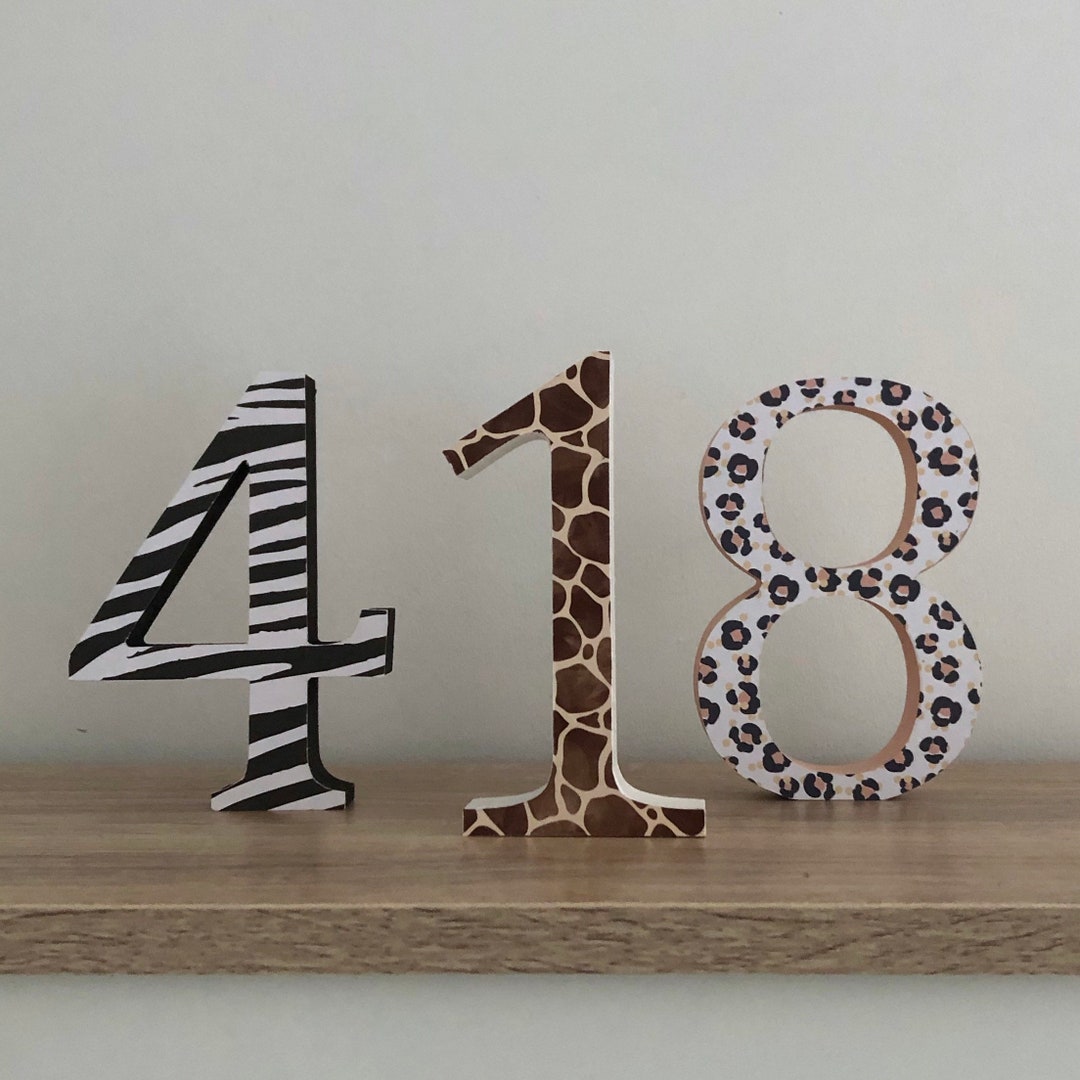 Safari Wooden Numbers Safari Theme Decorations Wild Safari Birthday ...