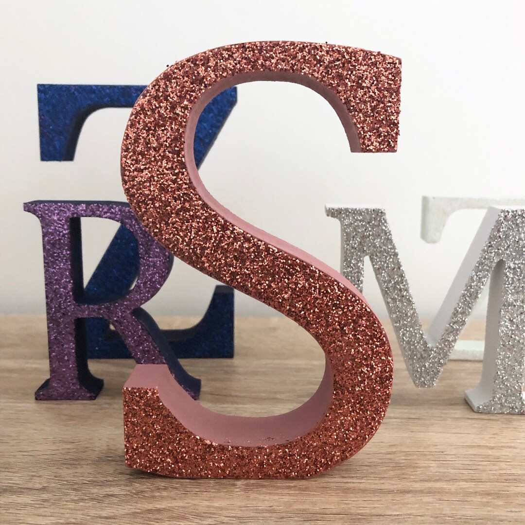 Glitter Wooden Letters Letters for Toy Box Freestanding - Etsy