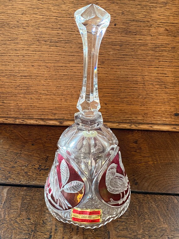 Bells Lead Crystal Cut Glass Hofbauer Bell Ruby Red Birds Home & Living ...