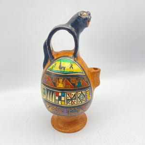 Vintage Peruvian Chicha Jug Ceramic Folkart South American Jaguar ...