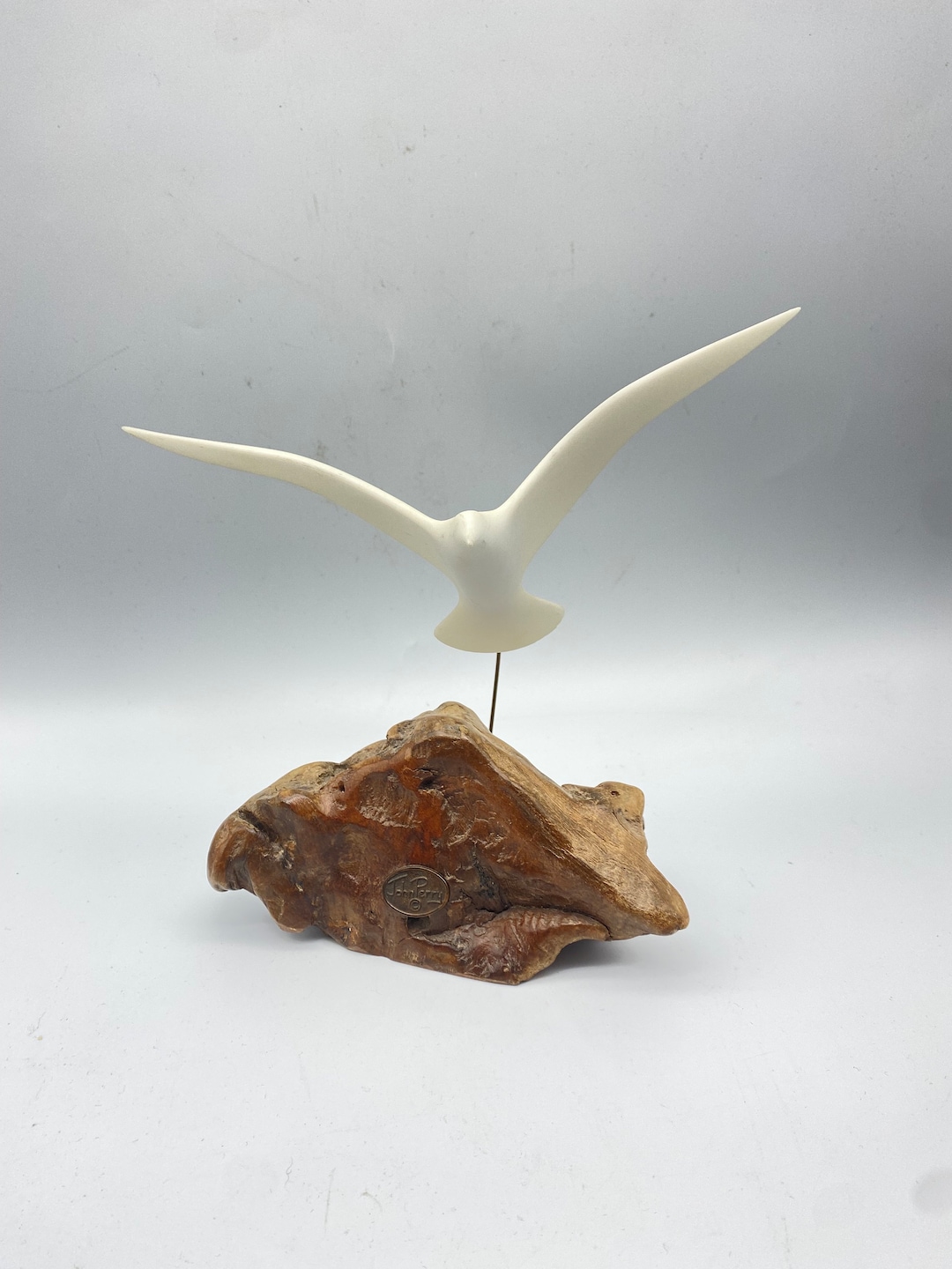 John Perry Seagull Sculpture on Wood Base Vintage MCM - Etsy