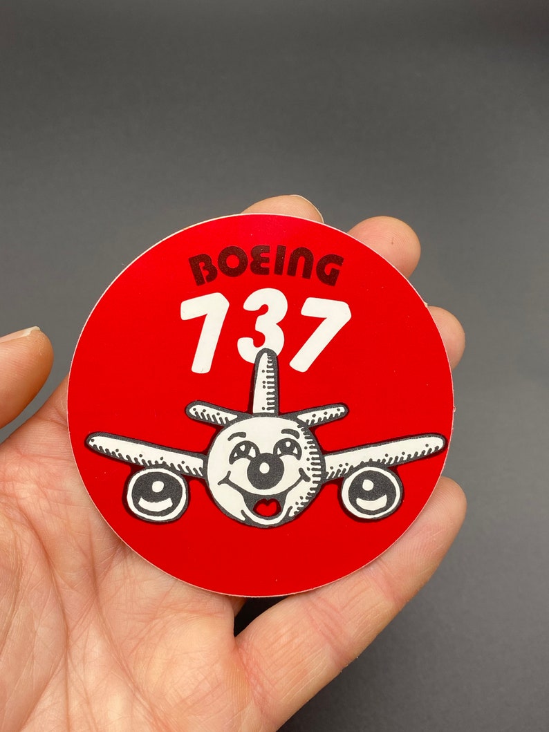 Boeing 737 or 707 Smiley Plane Sticker Vintage 1980s | Etsy