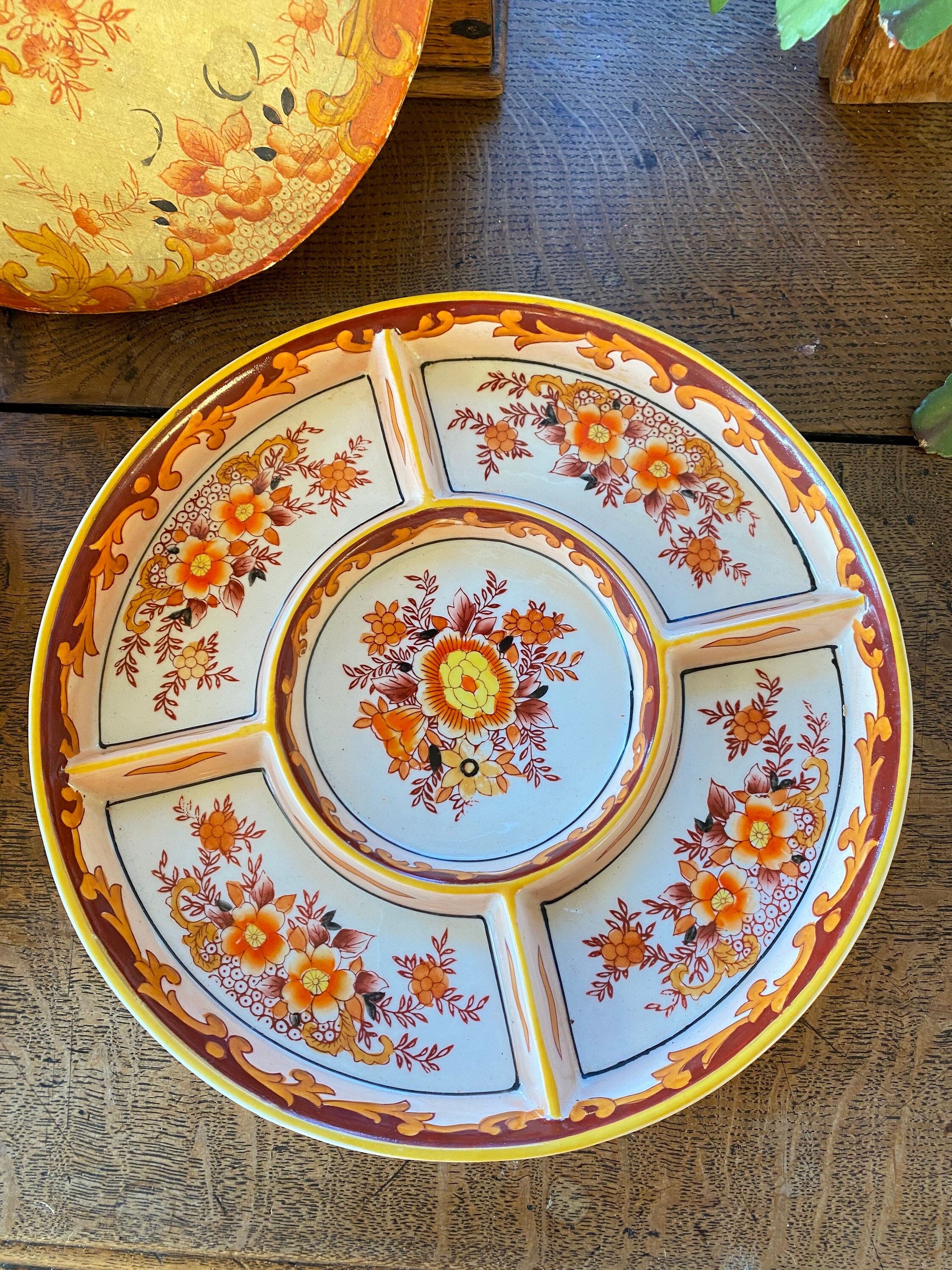 Antique Divided Plate in Original Box Hand Painted Porcelain | Etsy