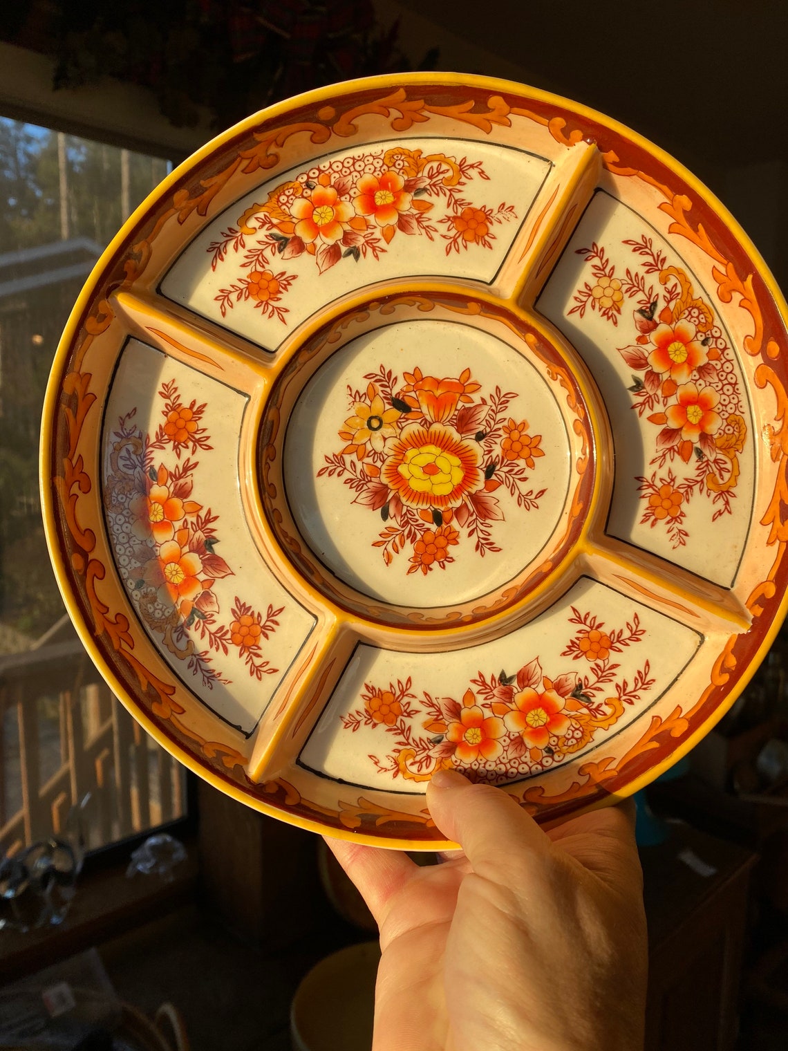 Antique Divided Plate in Original Box Hand Painted Porcelain | Etsy