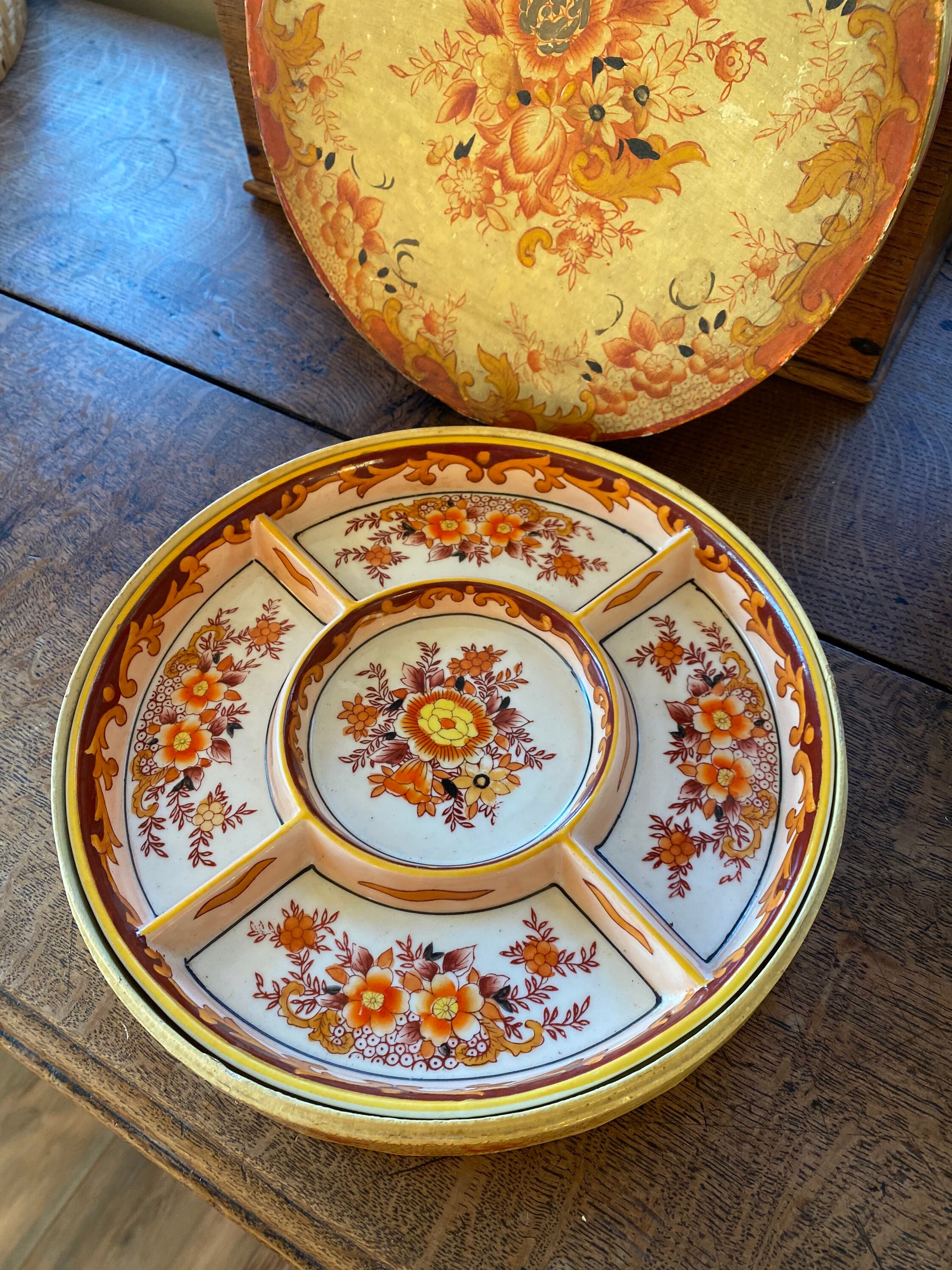 Antique Divided Plate in Original Box Hand Painted Porcelain - Etsy