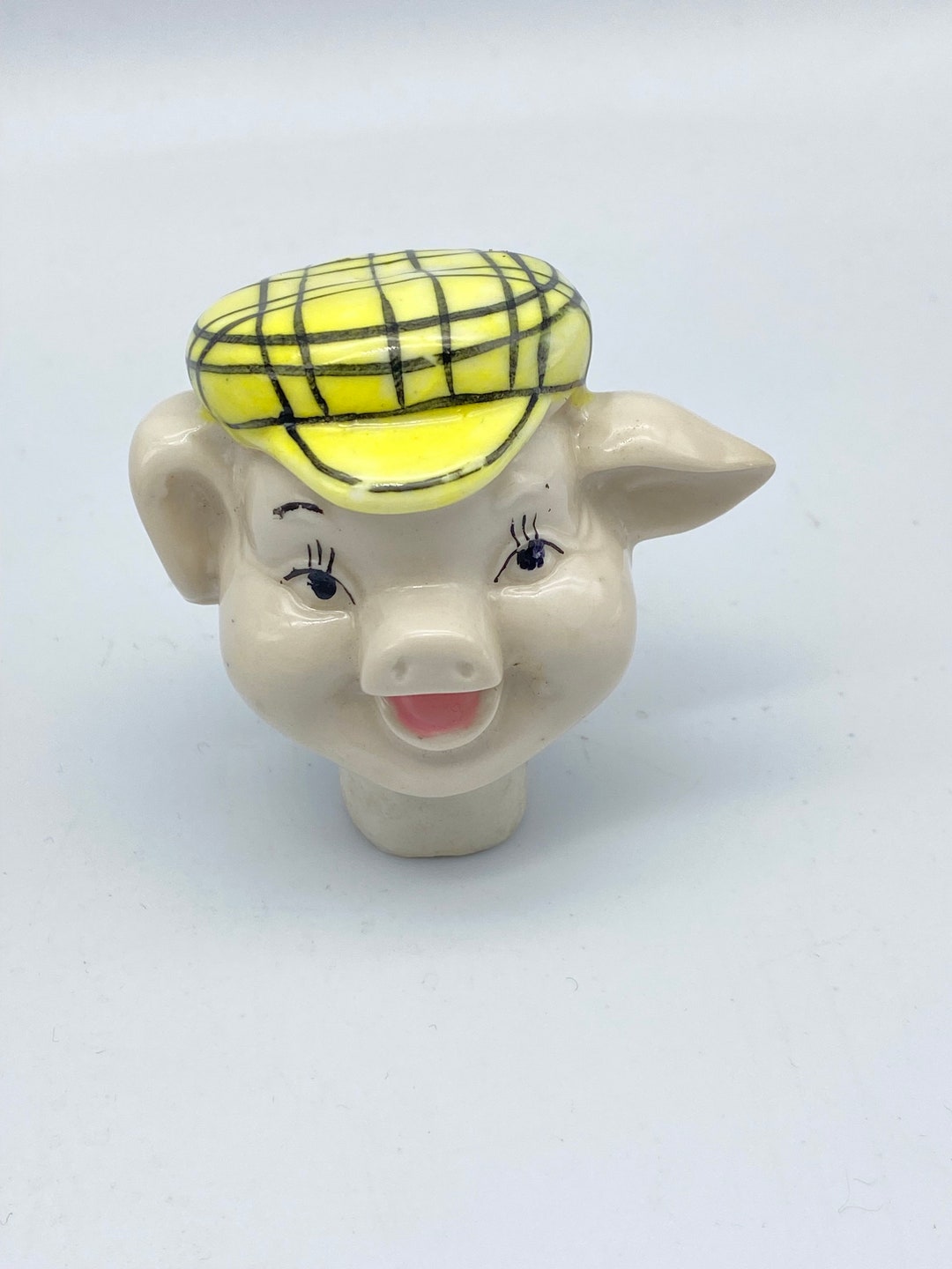 Vintage Ceramic Pig Head Stopper Pig With Cap Bottle Topper - Etsy