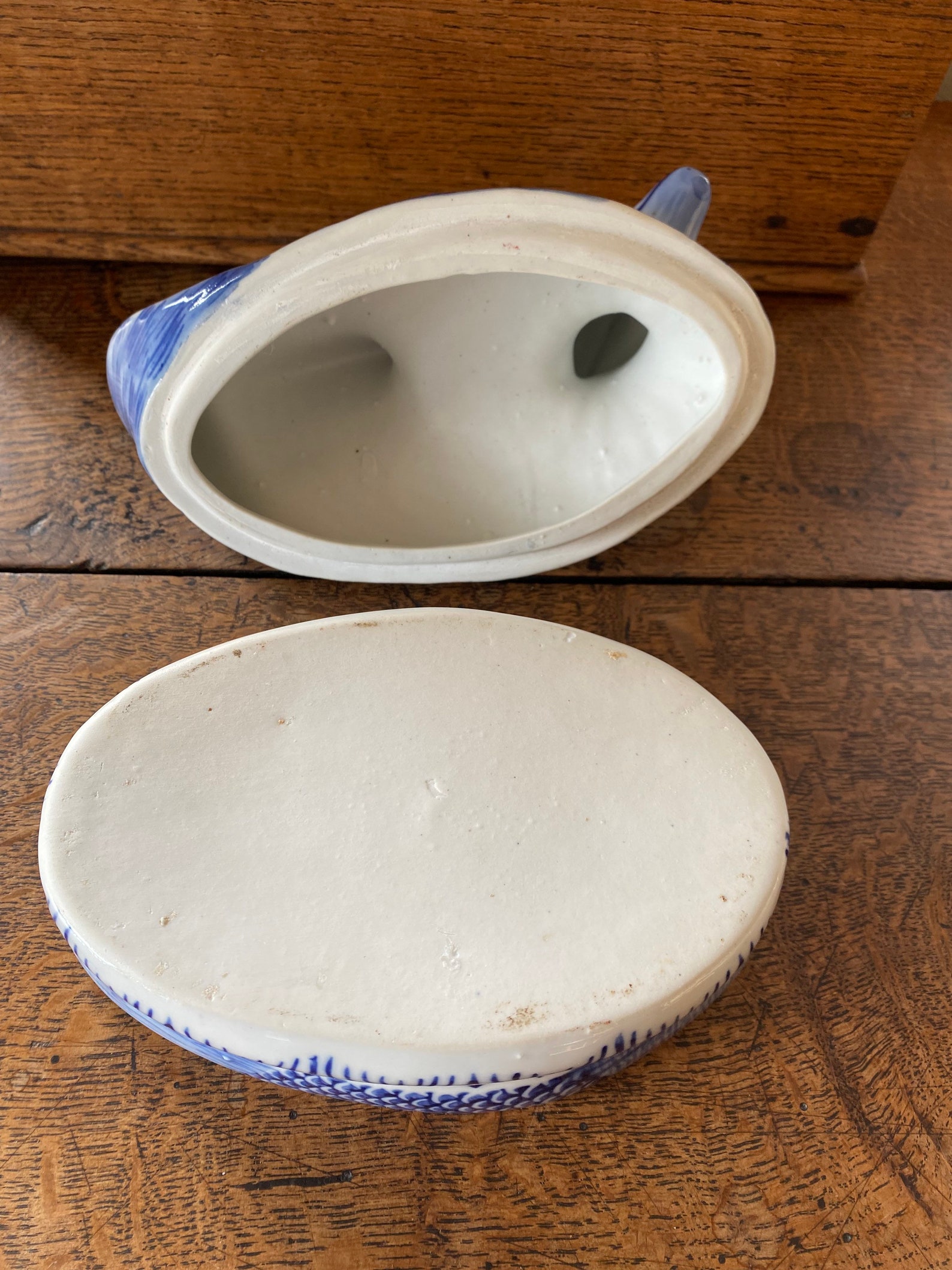 Rare Porcelain Chinese Mandarin Duck Covered Tureen Dish Blue White - Etsy