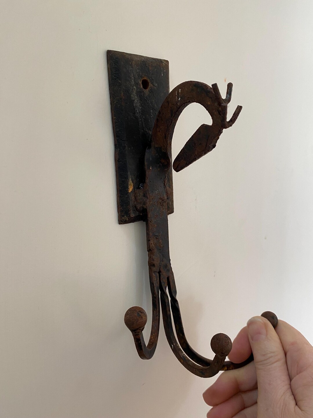 Vintage Wrought Iron Hand Forged 3 Hook Animal Head - Etsy