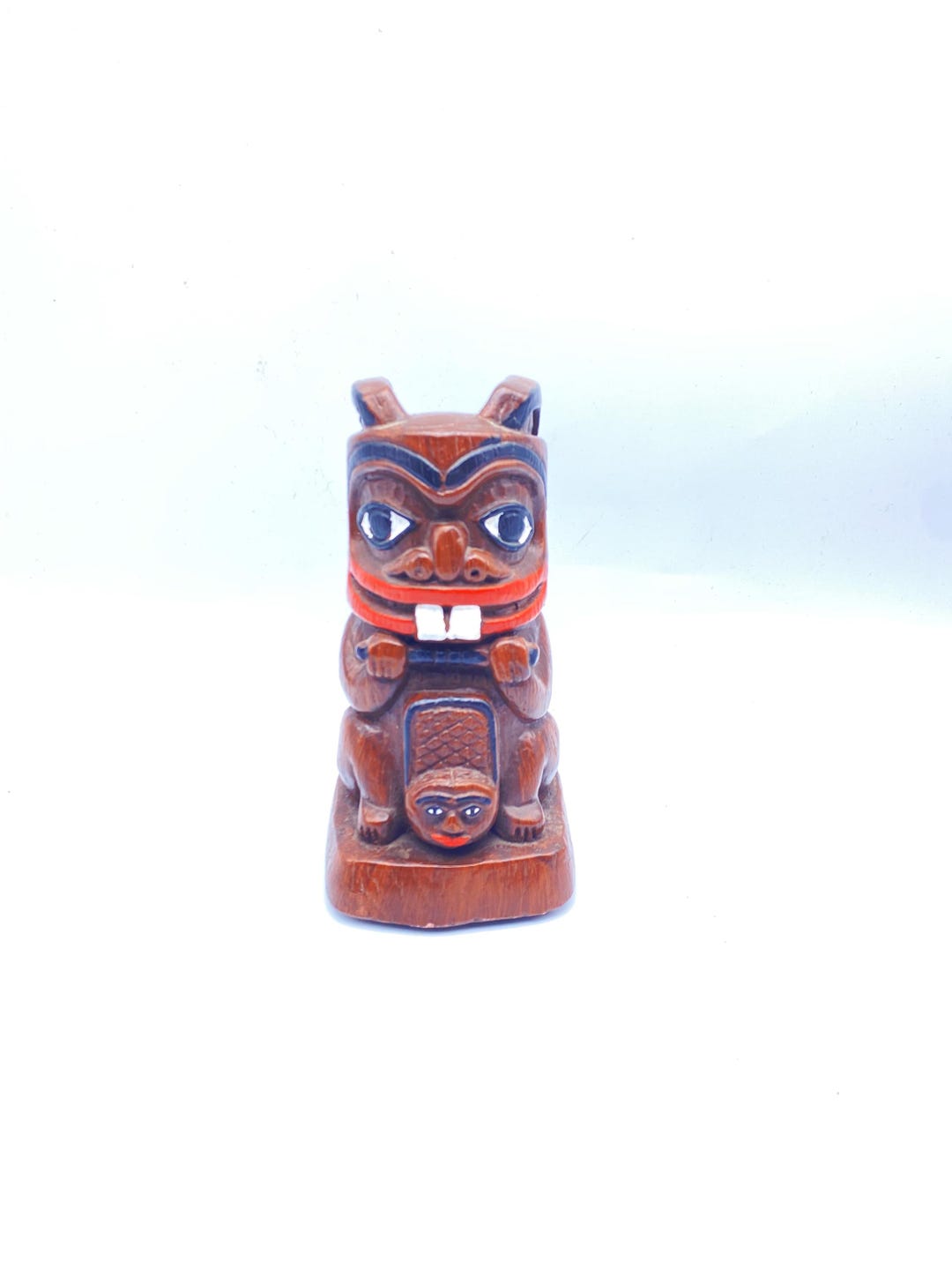 Haida Beaver Totem Crafted by Shamans BC, Canada Resin Bookend NW ...
