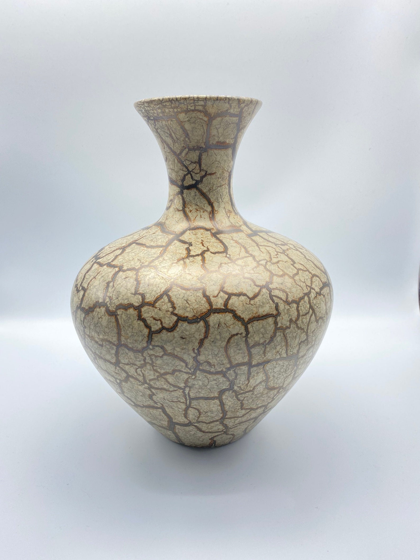 Haeger Ceramic Art Vase Bulbous Base Marbled Glaze Vintage - Etsy