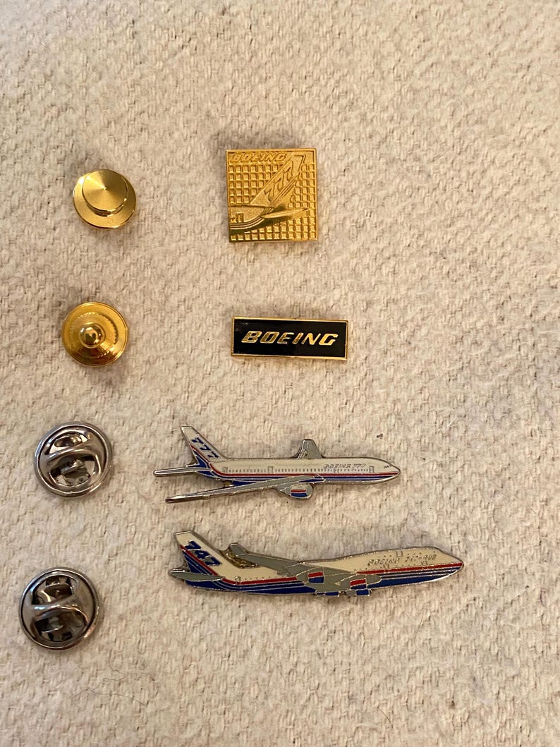 Boeing Tie / Lapel Pins Various Vintage Clips Pilot Gift - Etsy