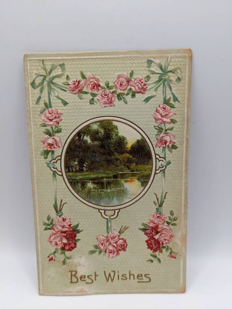 Vintage Best Wishes Postcards - Etsy