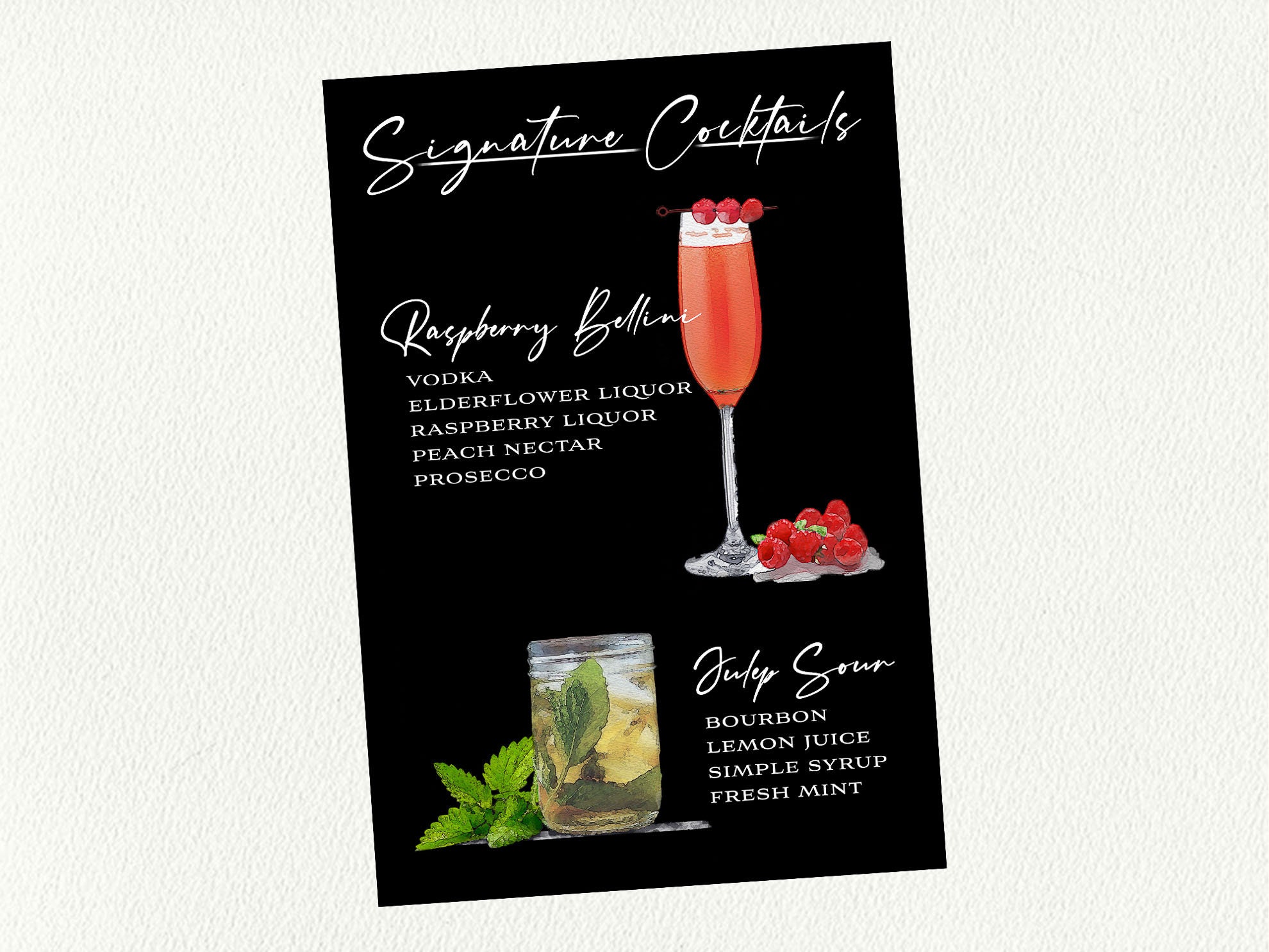 Signature Drink Sign, Wedding Reception Bar Sign, Wedding Party Decor ...