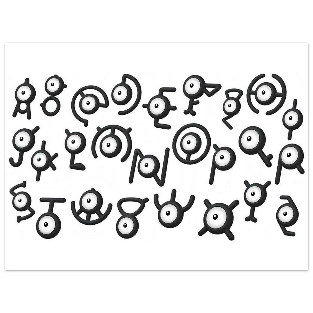 POKEMON Wall Art Unown Alphabet Letters Posters Prints Paintings - Etsy