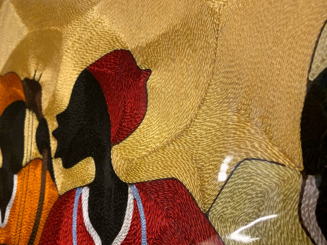 African Drummers, African Thread Art, Beautiful Wall Decor, Handmade ...