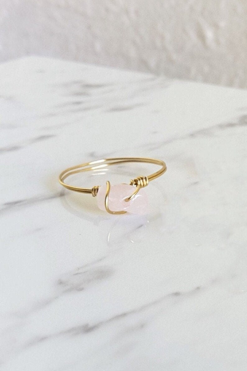 Crystal Wire Rings-natural Gemstone Wire Rings-crystal - Etsy