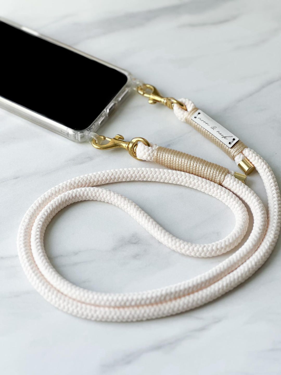 Mobile Phone Chain Interchangeable Strap With Gold Carabiner and ...