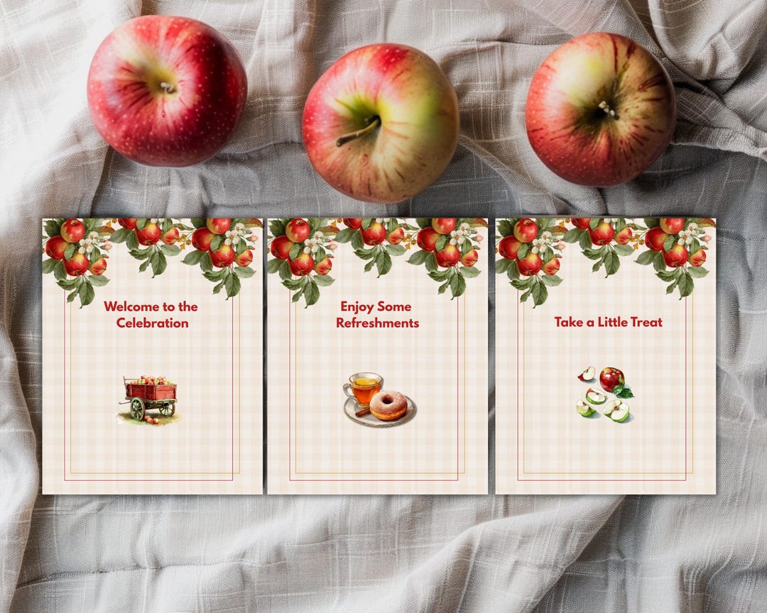 Apple Orchard Harvest Party Signs Fall Birthday Gathering Decor ...