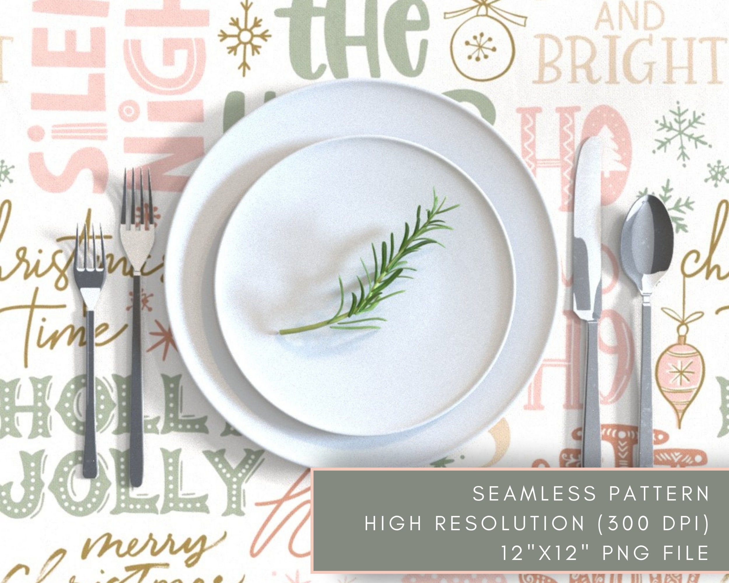 Cider and Sage Caroling Collage, Christmas Digital Paper, Seamless ...