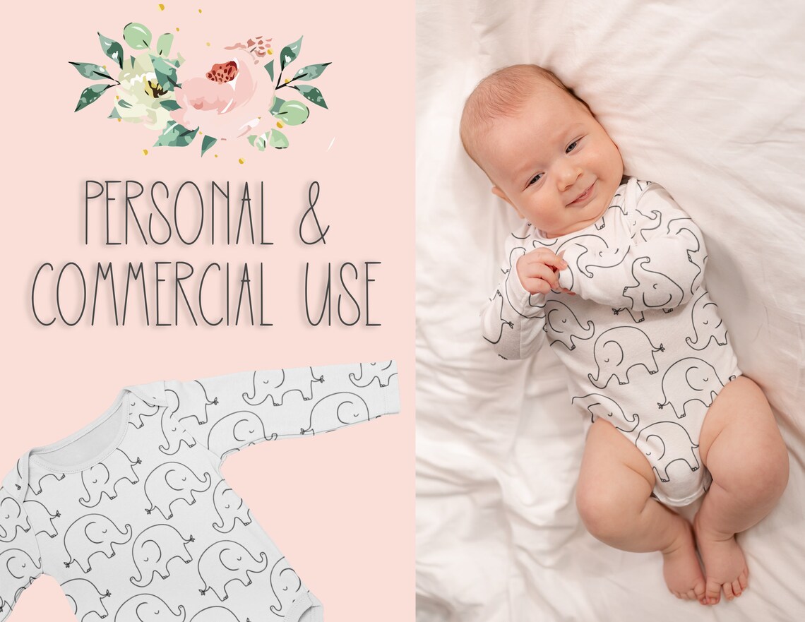 Digital Paper Elephant Seamless Pattern Black and White - Etsy