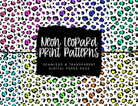 Digital Paper Neon Leopard Print Neon Cheetah Print Animal - Etsy