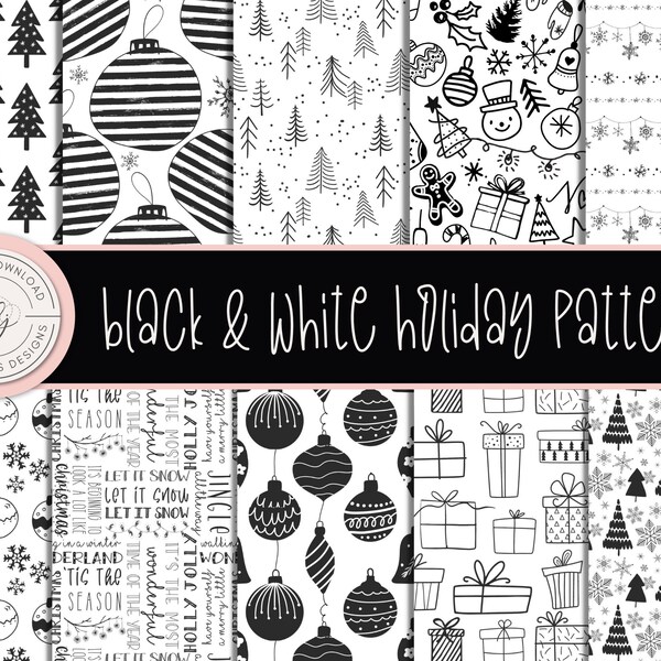 Black and White Christmas Decor - Etsy