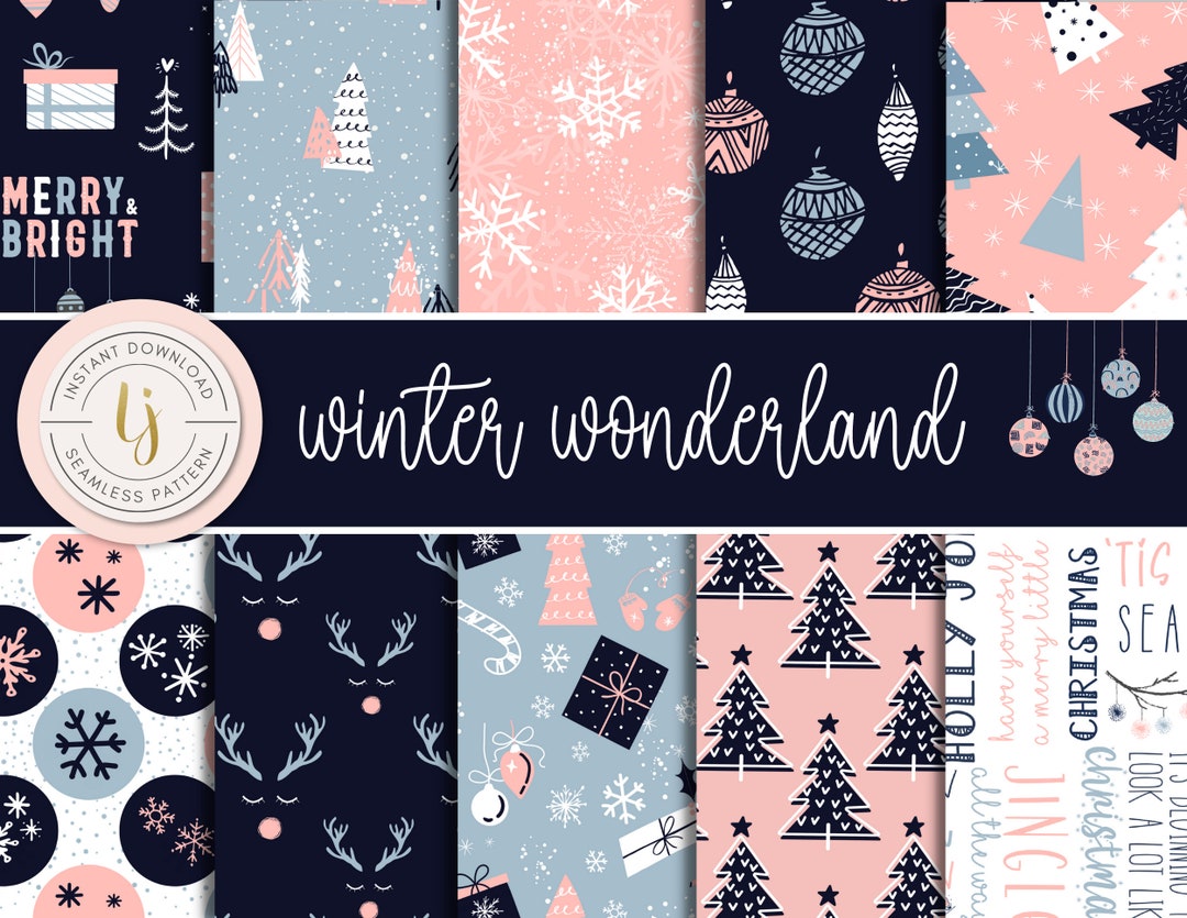 Christmas Digital Paper, Holiday Digital Paper, Christmas Seamless ...