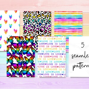 Pride Month Rainbow Seamless Pattern Bundle (digital Download) - Etsy