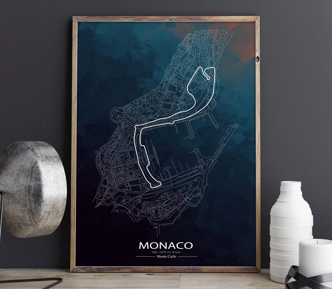 Monaco Race Track Print F1 Formula 1 F1 Posters F1 Art F1 - Etsy