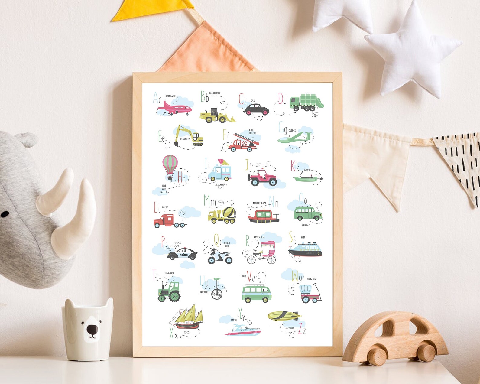 Transport Alphabet Print Alphabet Poster Nursery Prints - Etsy UK