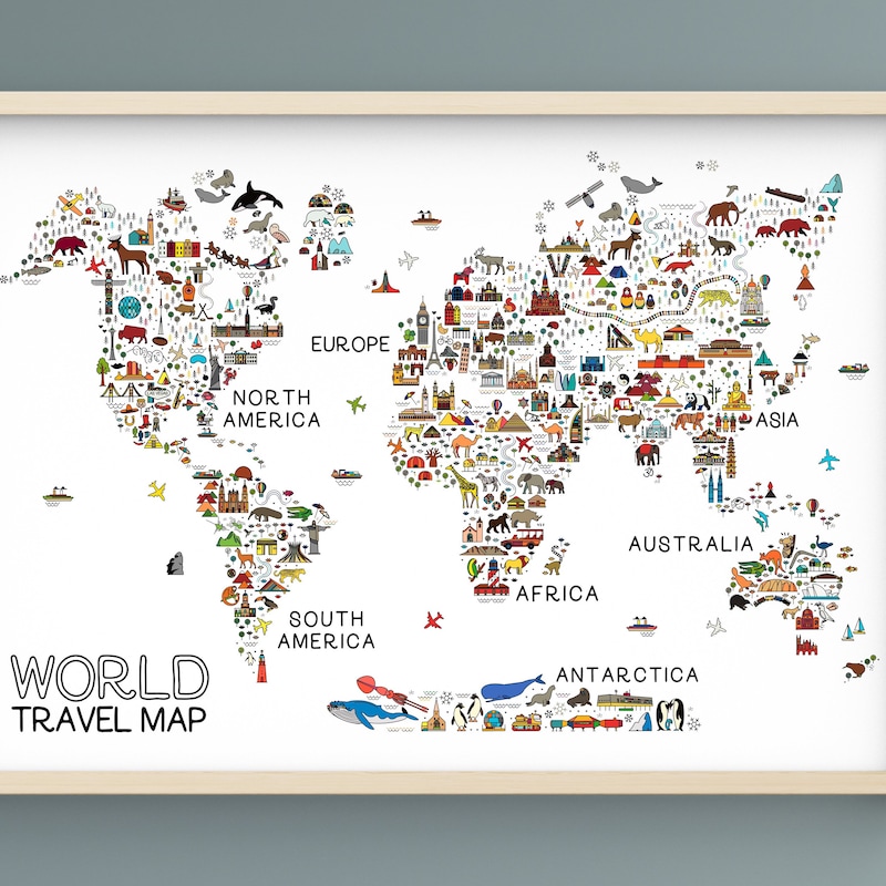 World Map Poster - Etsy