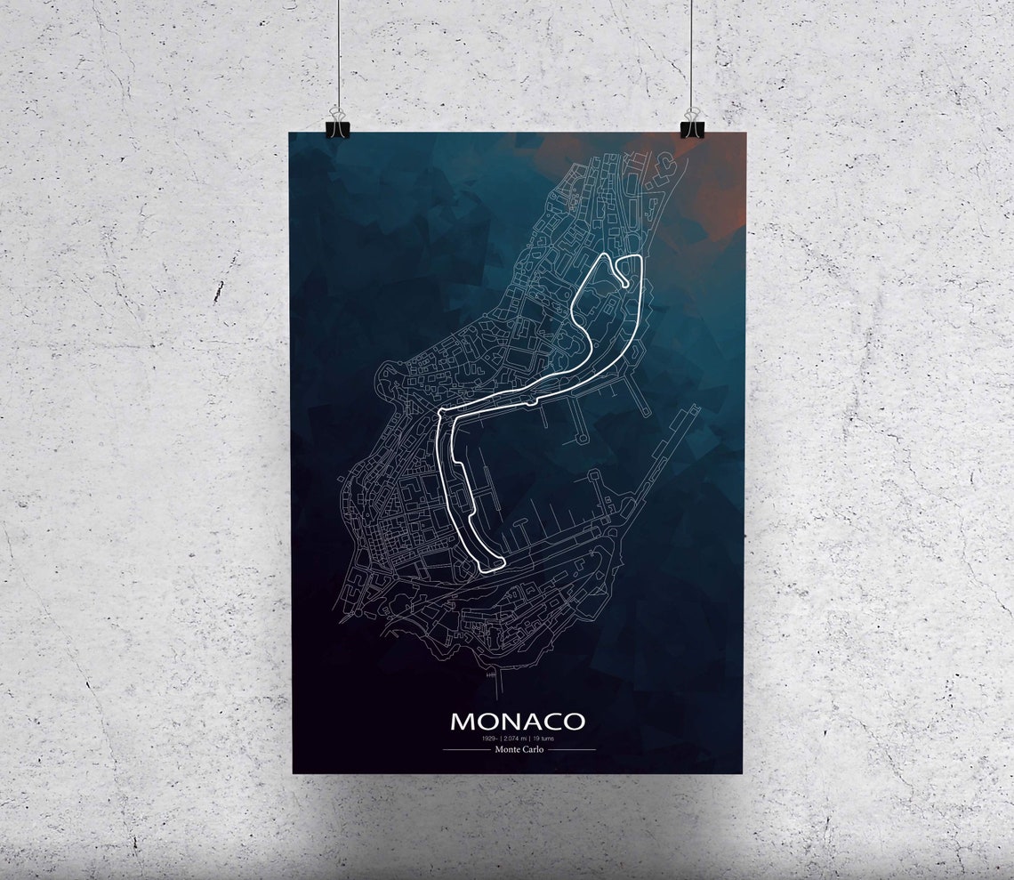 Monaco Race Track Print F1 Formula 1 F1 Posters F1 Art F1 - Etsy