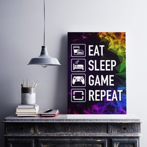 Eat Sleep Game Repeat Print, Gaming Prints, Gaming Gifts, Gaming Poster ...
