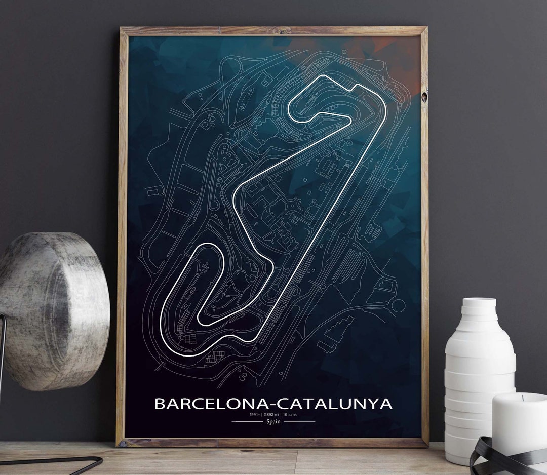 Barcelona-catalunya Race Track Print, Barcelona Race Track, Catalunya ...