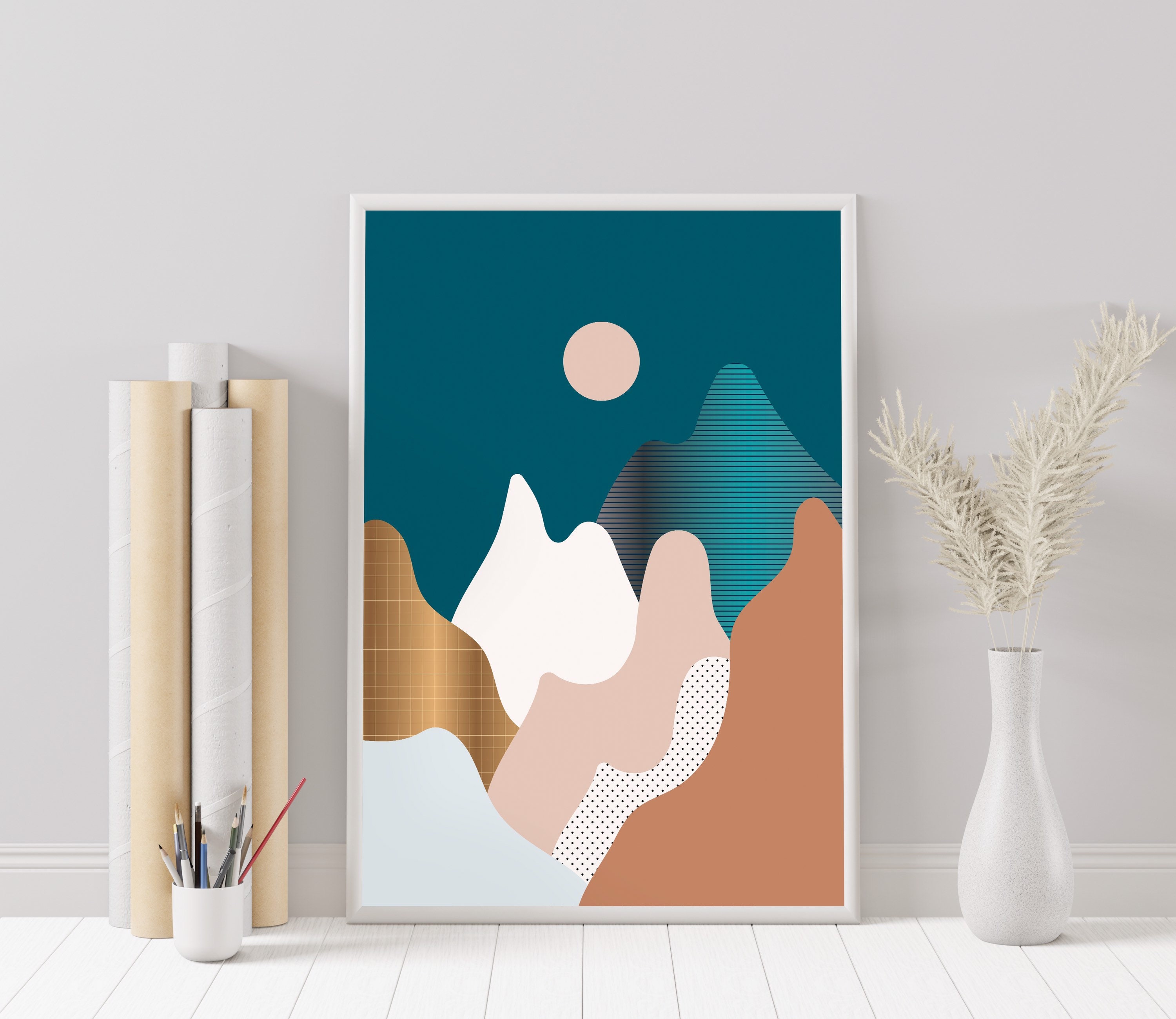 Abstract Landscape Print Abstract Mountains Abstract | Etsy