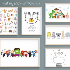 Animal Number Poster, Number Poster for Kids, Number Print, Counting ...