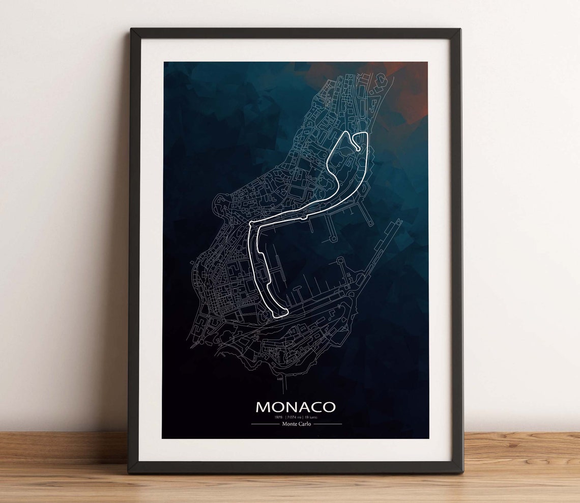 Monaco Race Track Print F1 Formula 1 F1 Posters F1 Art F1 - Etsy