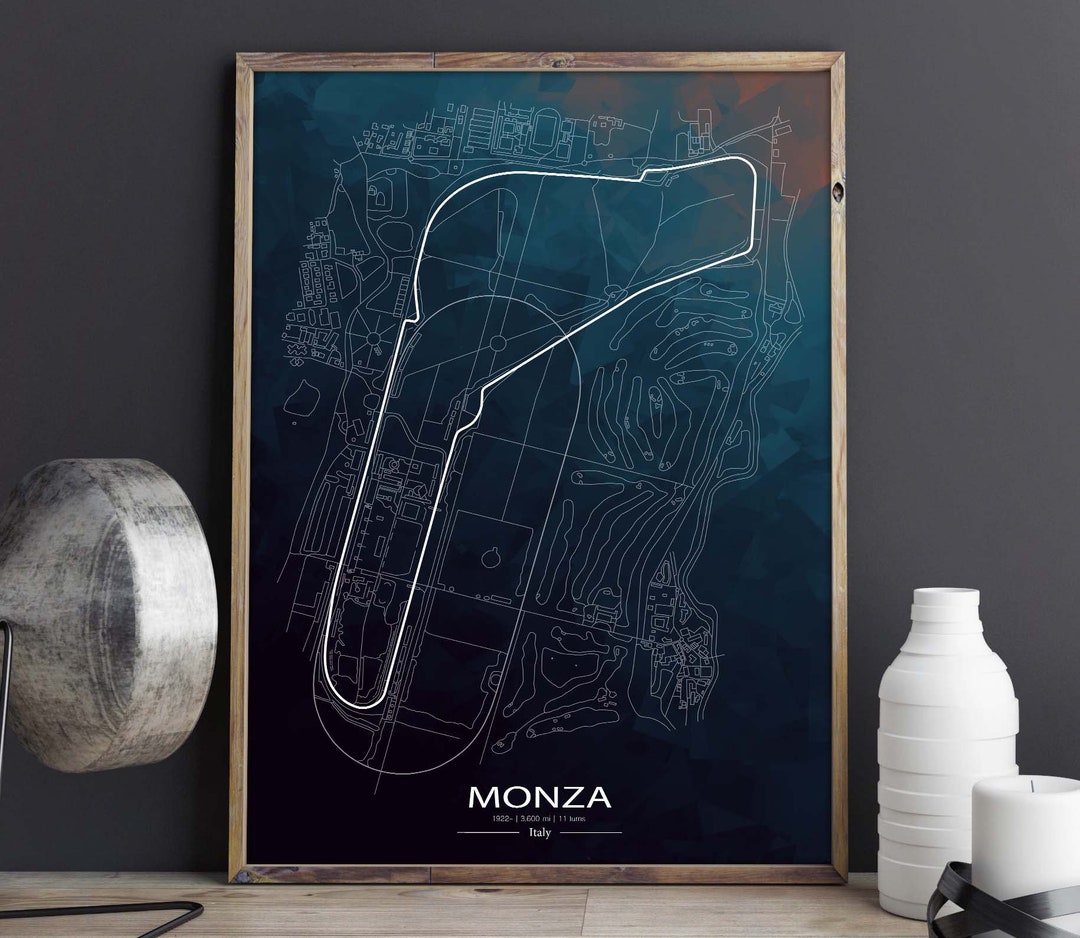 Monza Race Track Print, Formula 1 Gift, Formula One Gifts, F1 Gifts, F1 ...