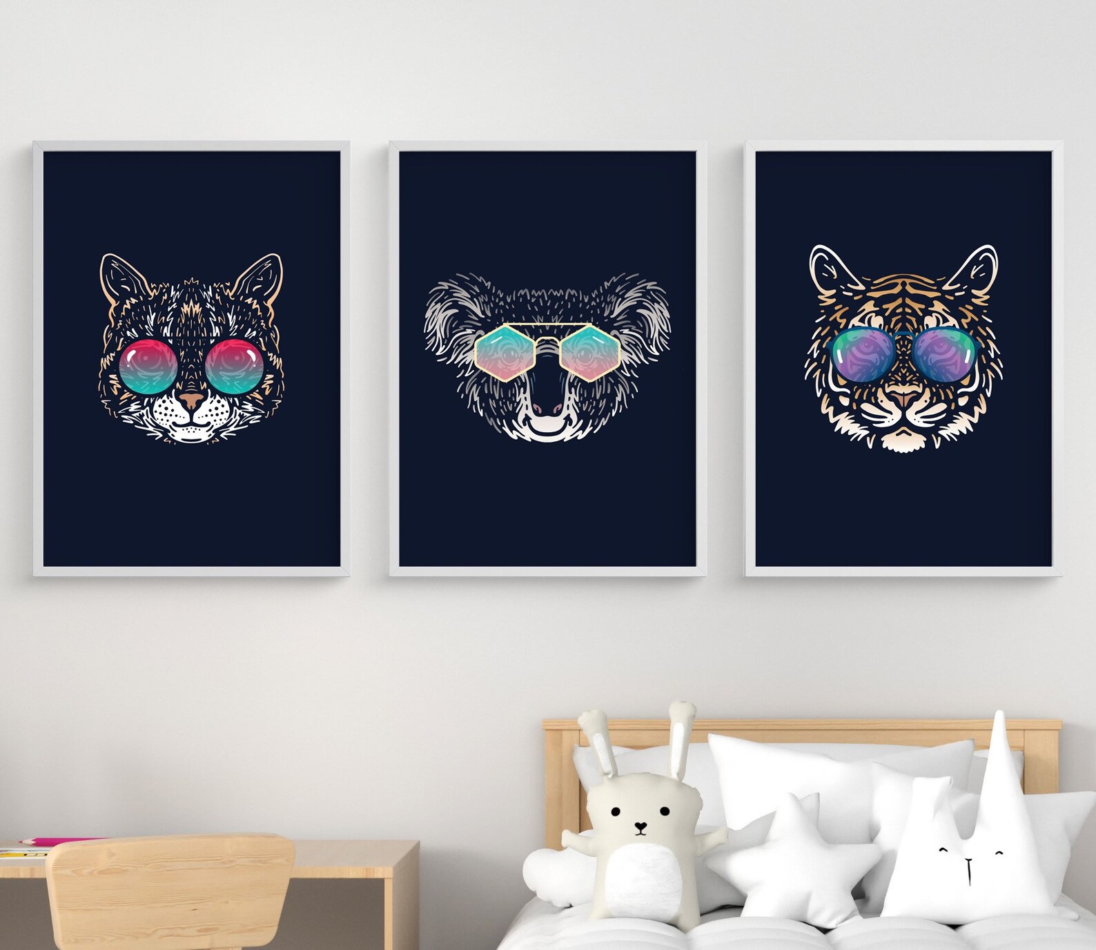 10 Fun Animals Wearing Sunglasses, Fun Animal Prints, Sunglasses Poster ...