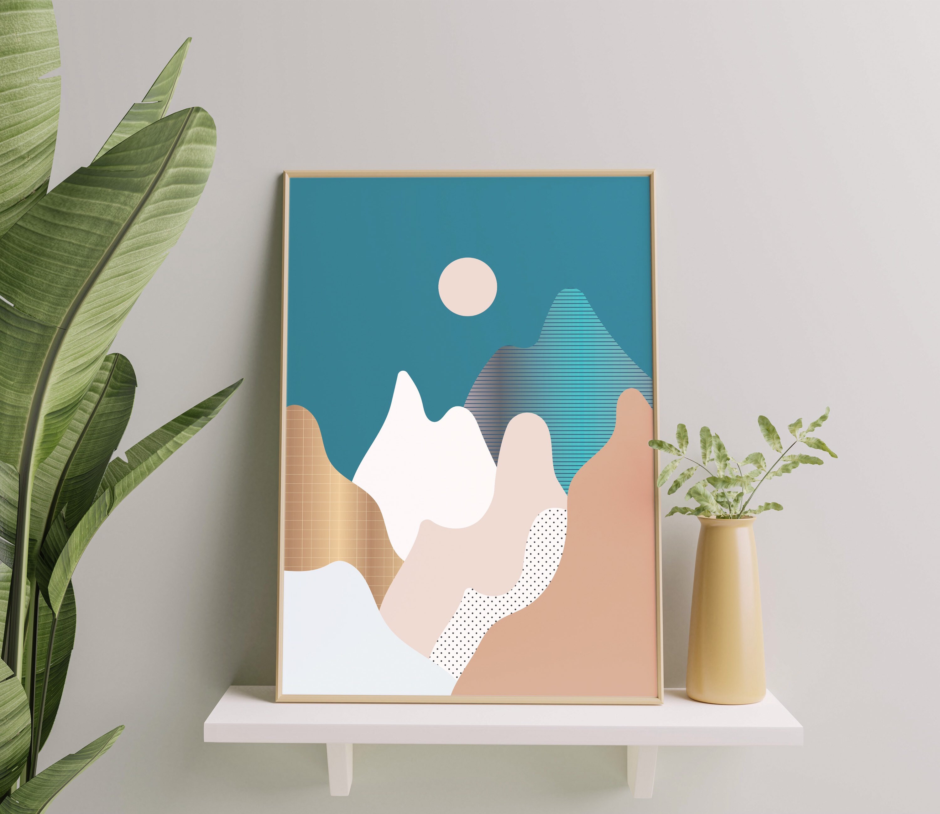 Abstract Landscape Print Abstract Mountains Abstract | Etsy