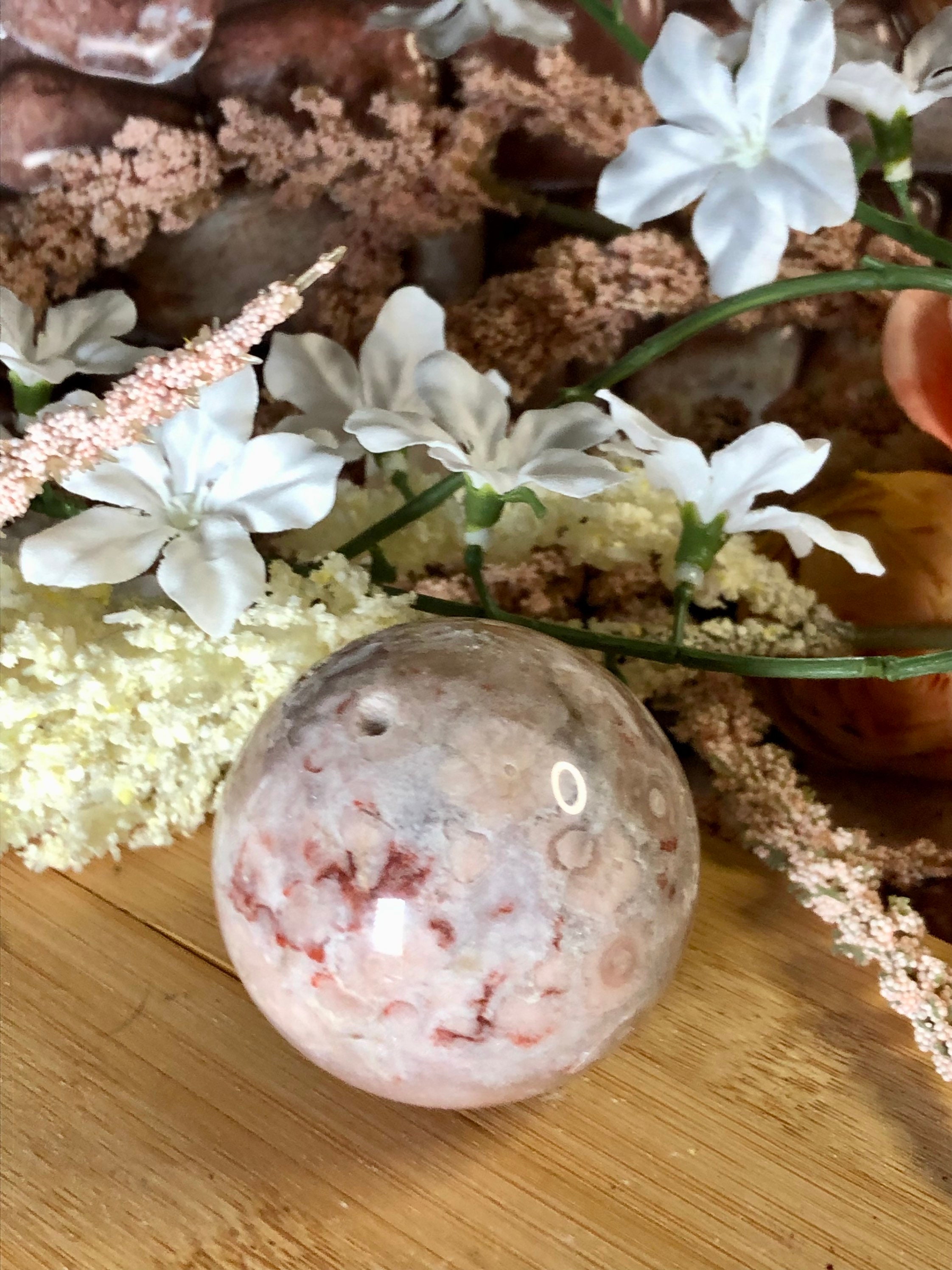 Pink Amethyst Flower Agate Sphere | mgmforex.com