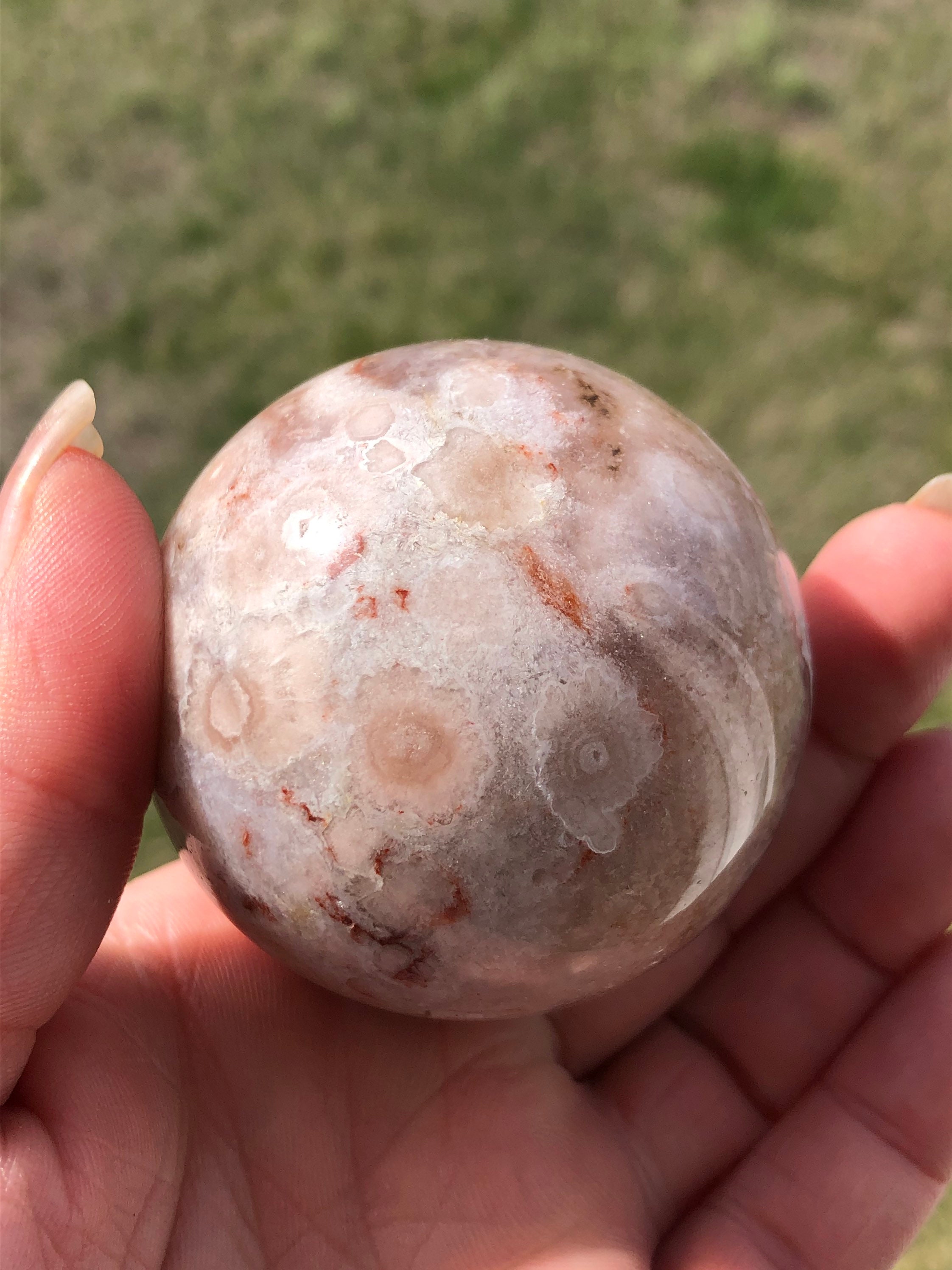 Pink Amethyst Flower Agate Sphere | mgmforex.com