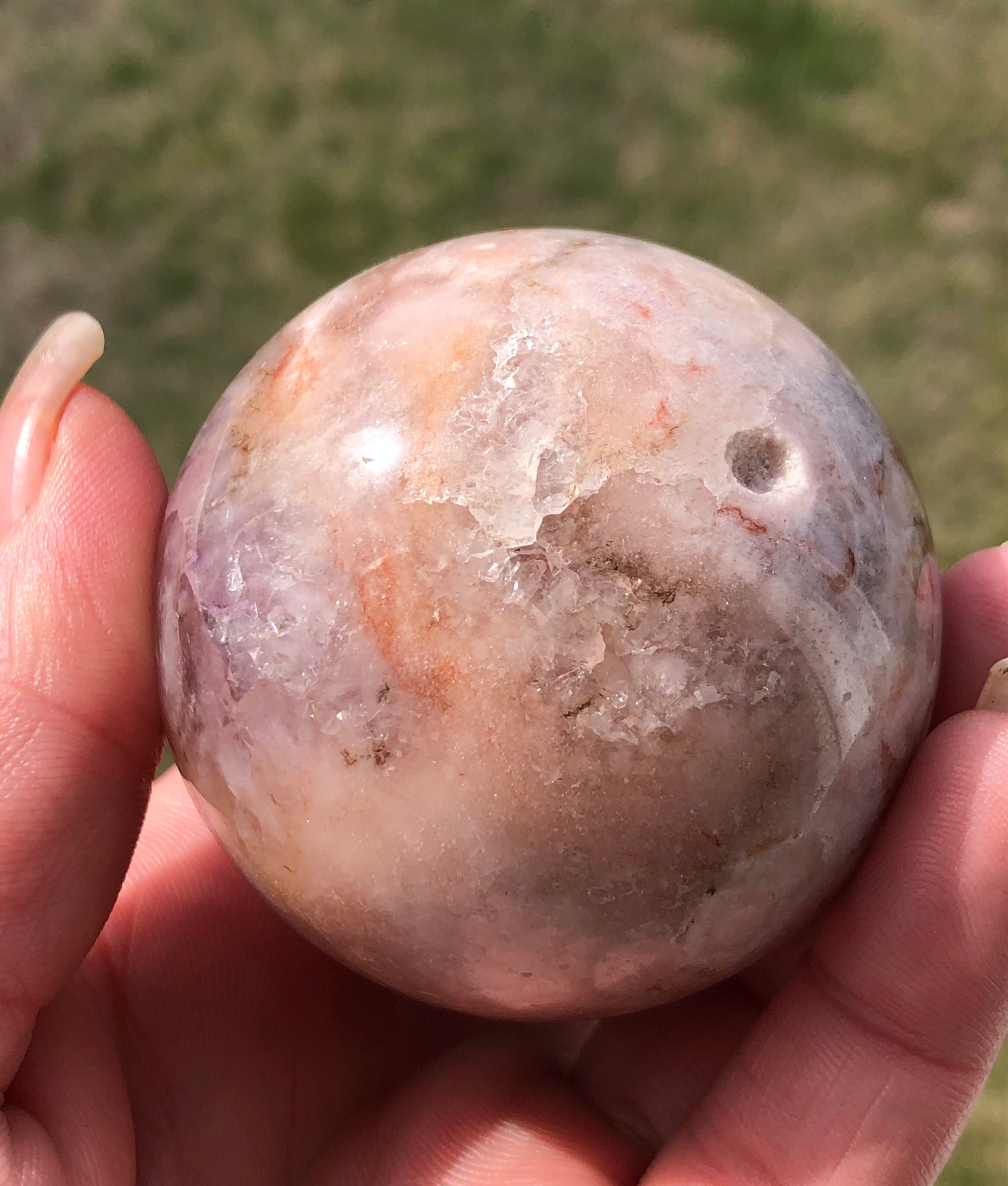 Pink Amethyst Flower Agate Sphere | mgmforex.com