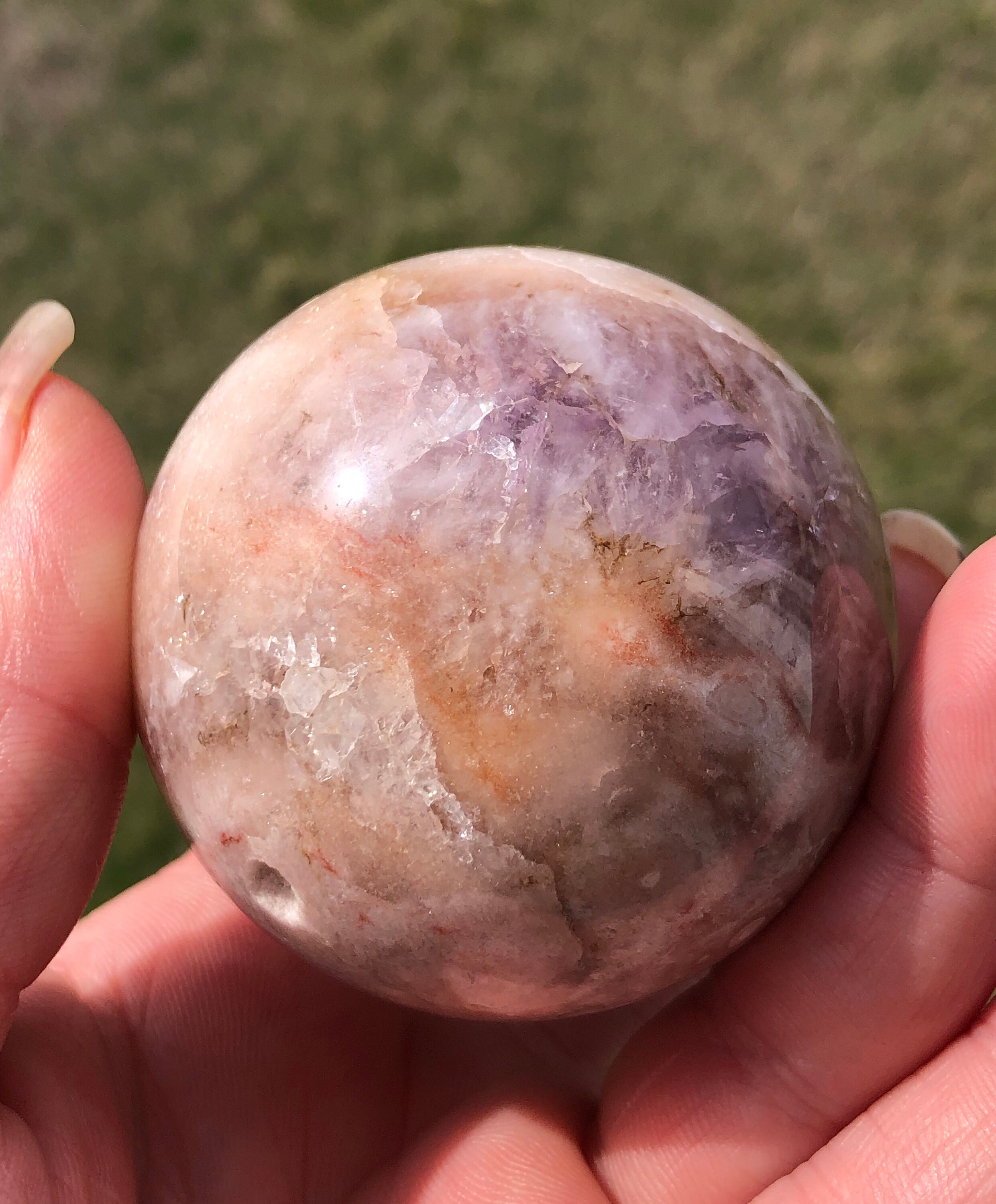 Pink Amethyst Flower Agate Sphere | mgmforex.com