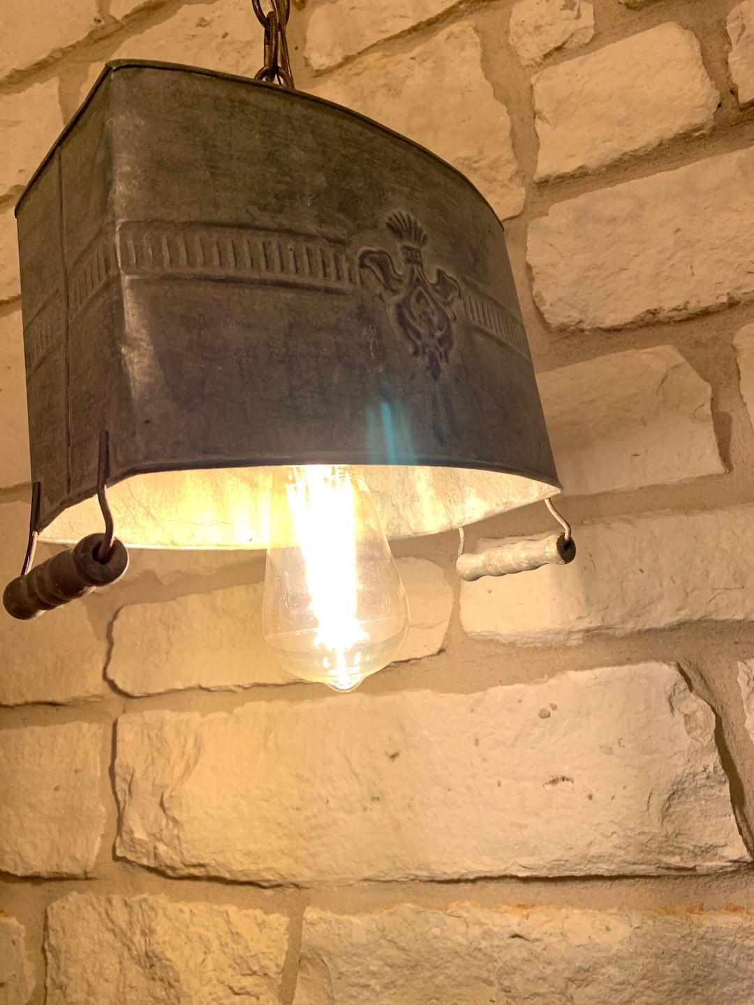 Rustic Cottage Core Galvanized French Light Fixture - Etsy